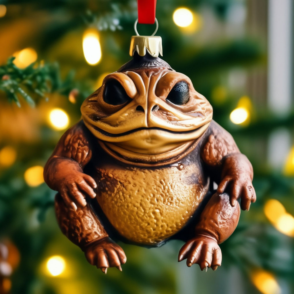 "Christmas tree toy the Hutt Toad from Star Wars" — image created in ...