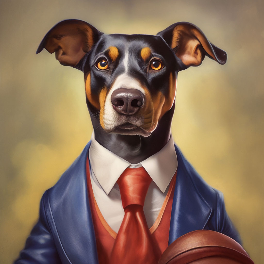 "The jock dog" — image created in Shedevrum