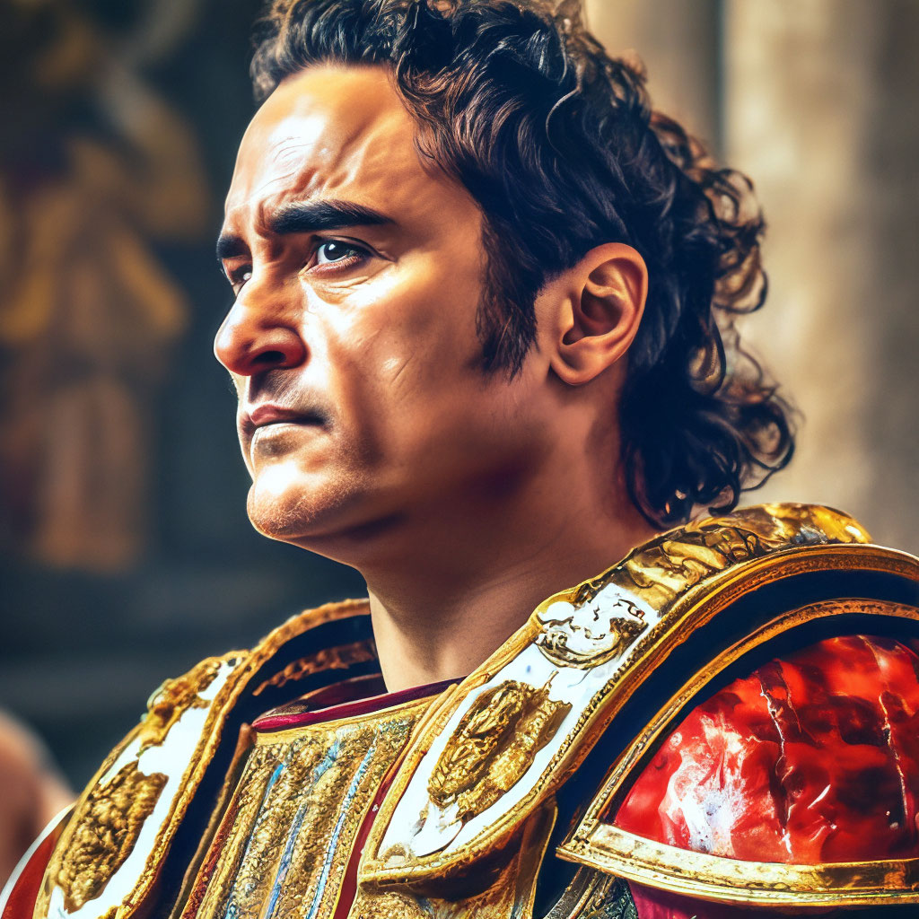 "GLADIATOR THE COMMODORE Joaquin Phoenix LESHIN ART Oil Painting ...