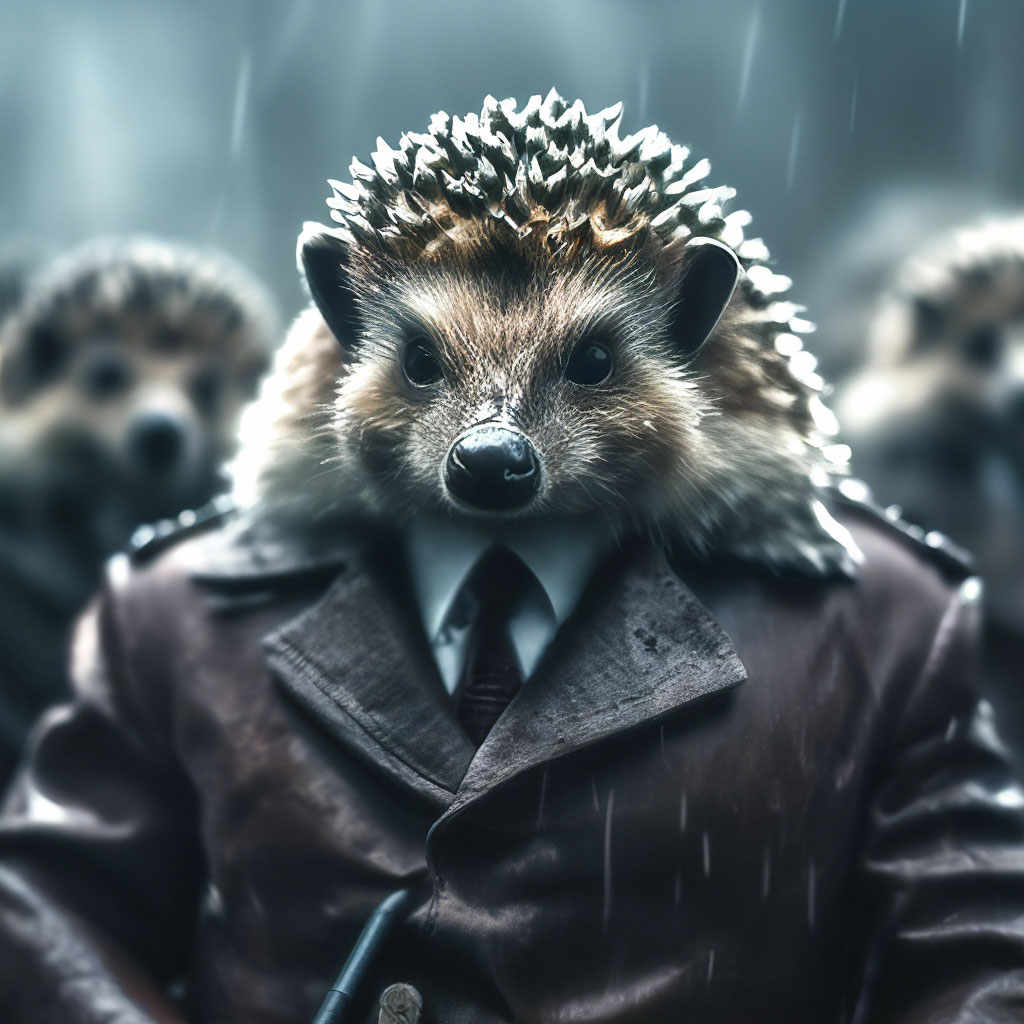 "The hedgehog mafia. Strong, brutal. In the style of the movie ...