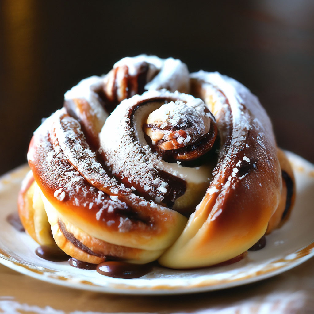 "Moist soft fresh curl bun with cinnamon, coconut and chocolate, mint ...