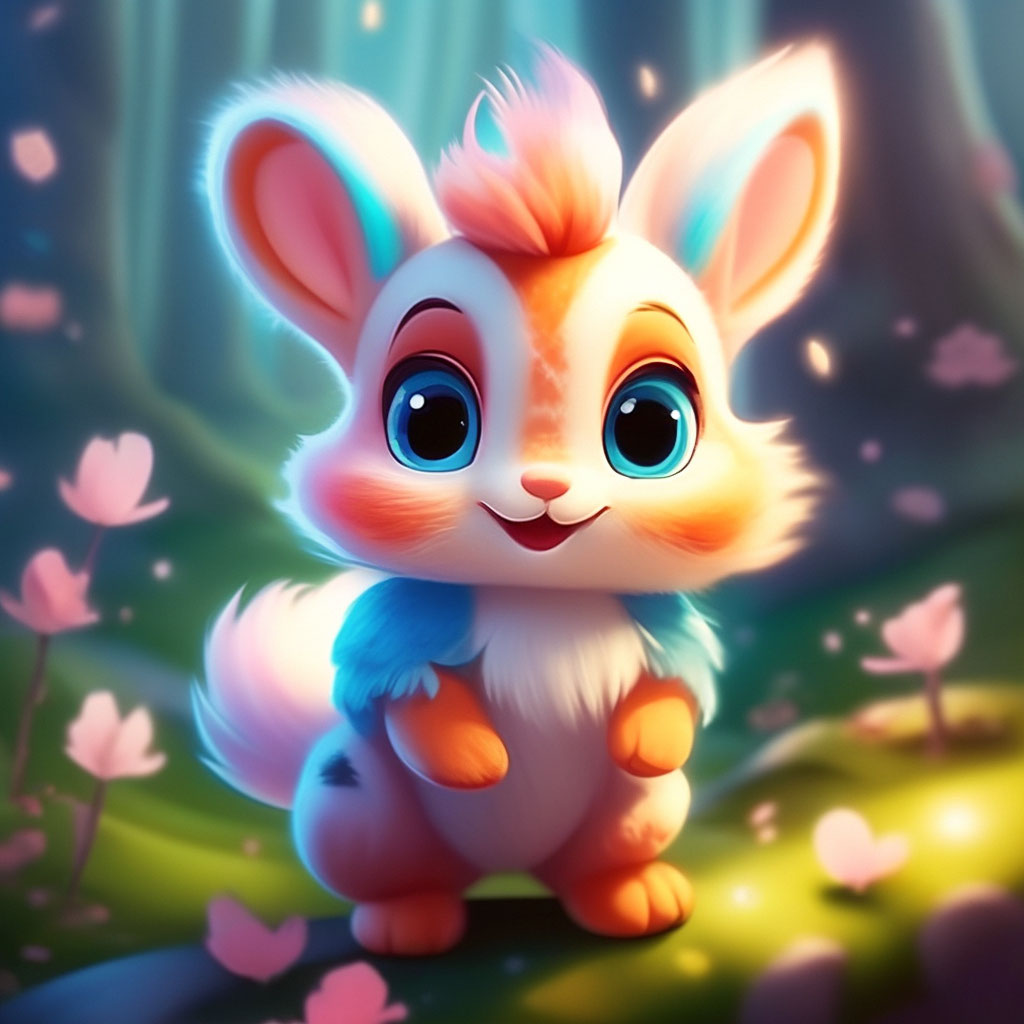 "A very cute and fluffy fairy tale character" — image created in Shedevrum
