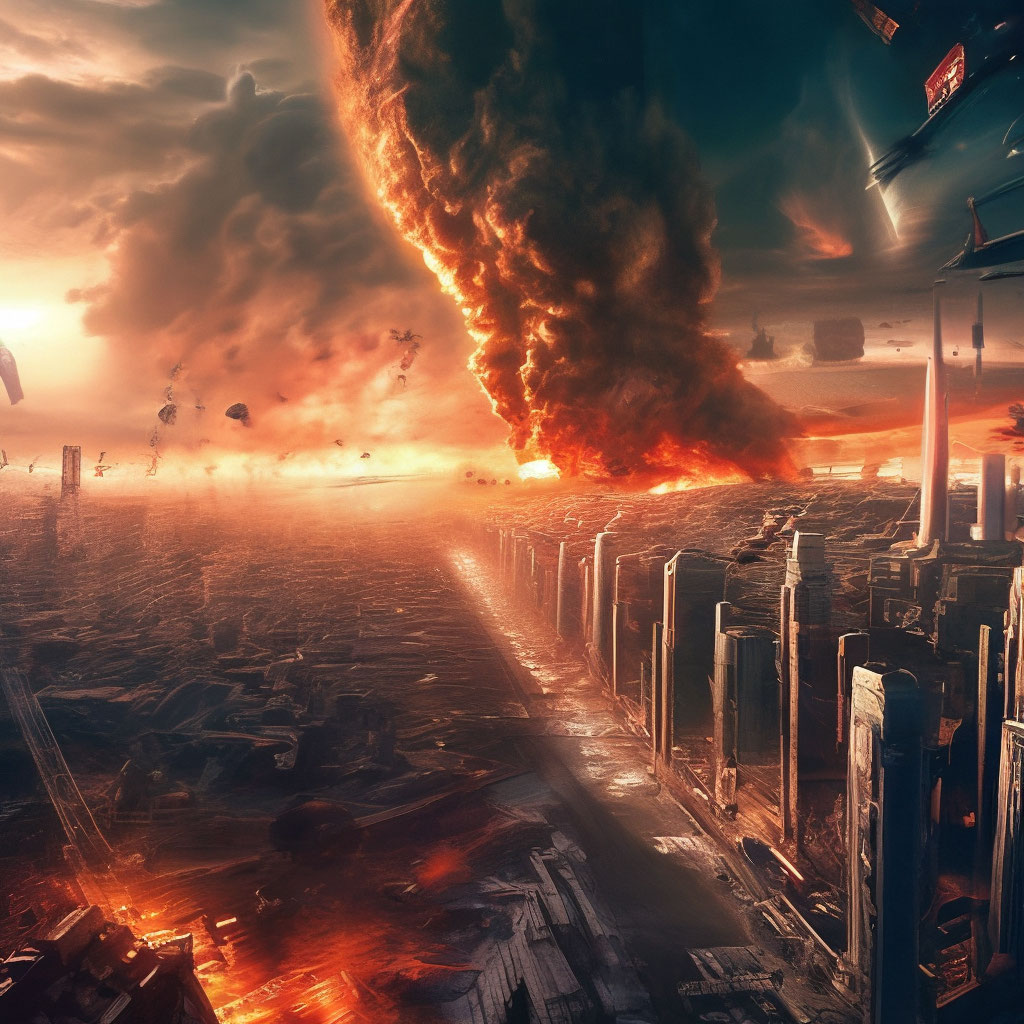 "The apocalypse, 2066" — image created in Shedevrum
