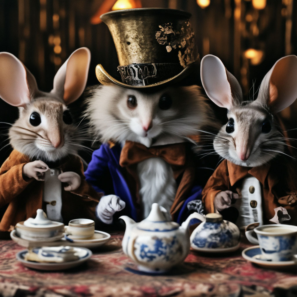 "Crazy tea party alice the hatter the hare the mouse the dormouse ...