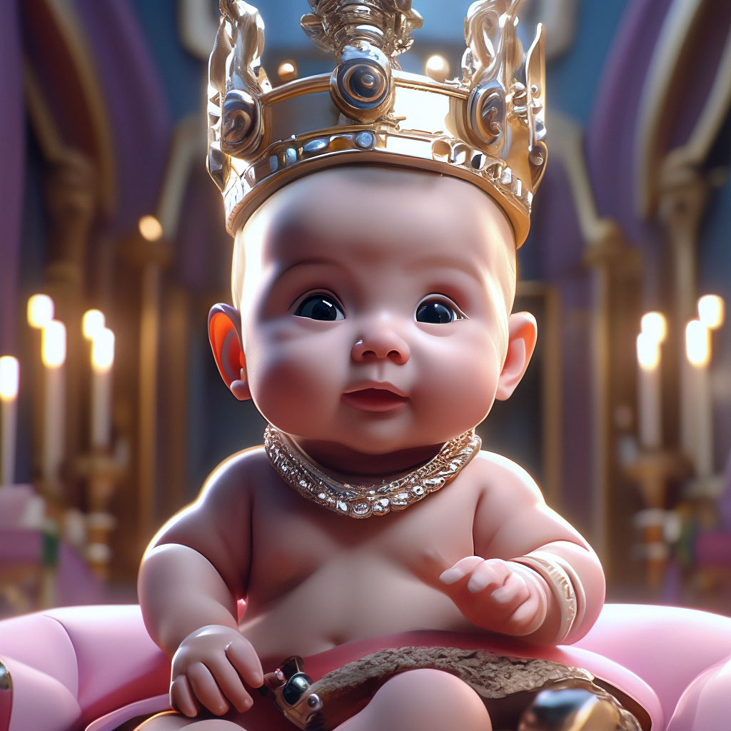 "Realistic Shot of the Baby King High Quality Masterpiece" — image ...