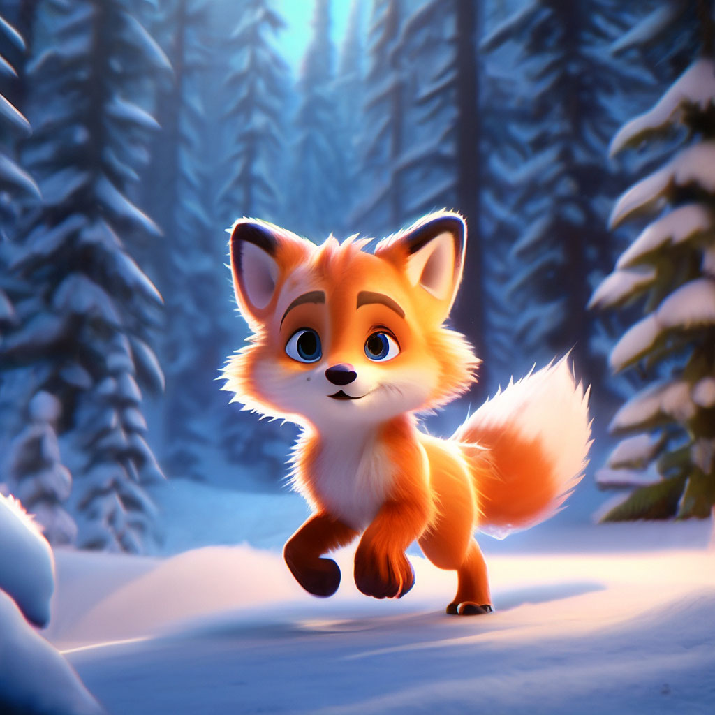 "Fluffy, dissatisfied fox cub runs from the cold,4k, beautiful ...