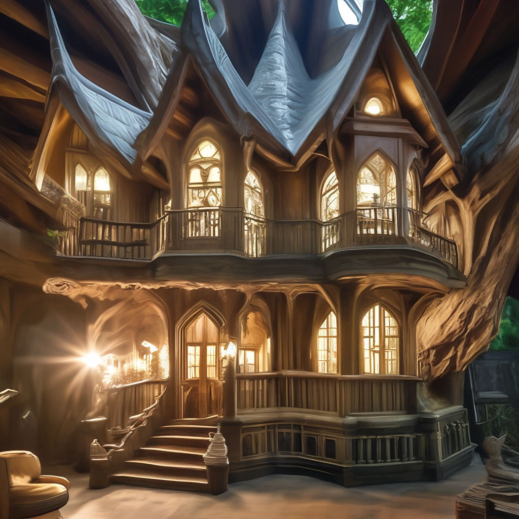 "1000 year old tree bau bab house inside the trunk, elvish victorian ...