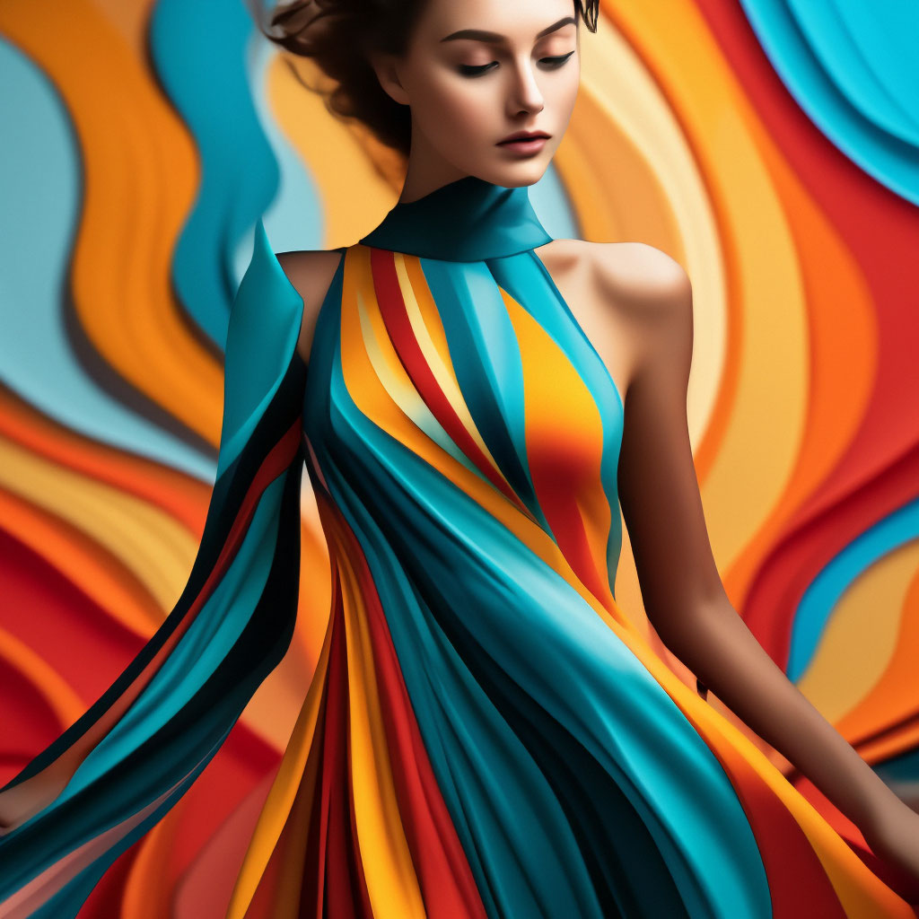 "Surrealism High-fashion! stunning dress with the image: a silhouette ...
