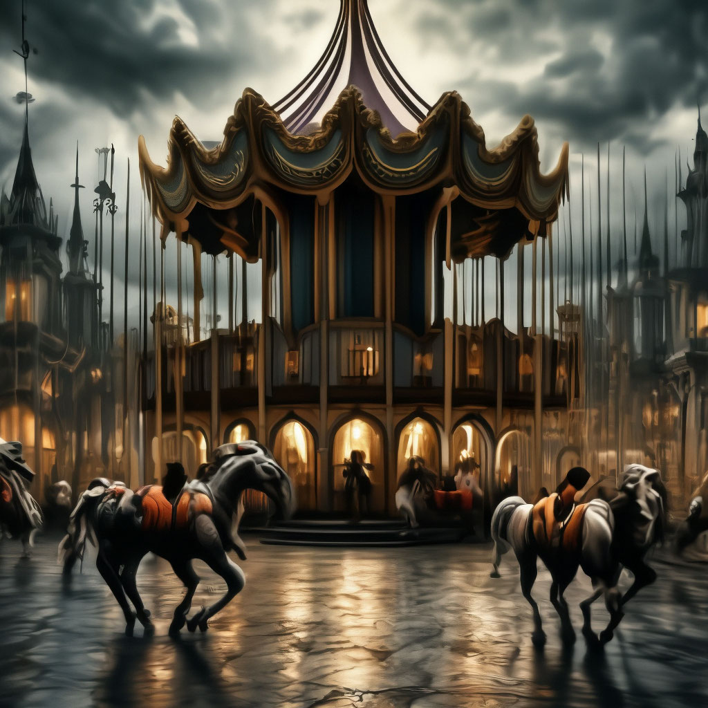"In the style of Tim Burton Carousel, beautiful, fabulous" — image ...