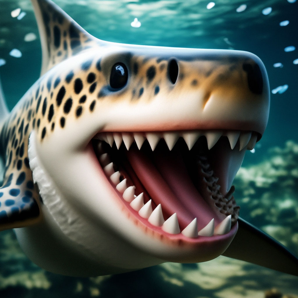 "Fluffy leopard shark, toothy." — image created in Shedevrum