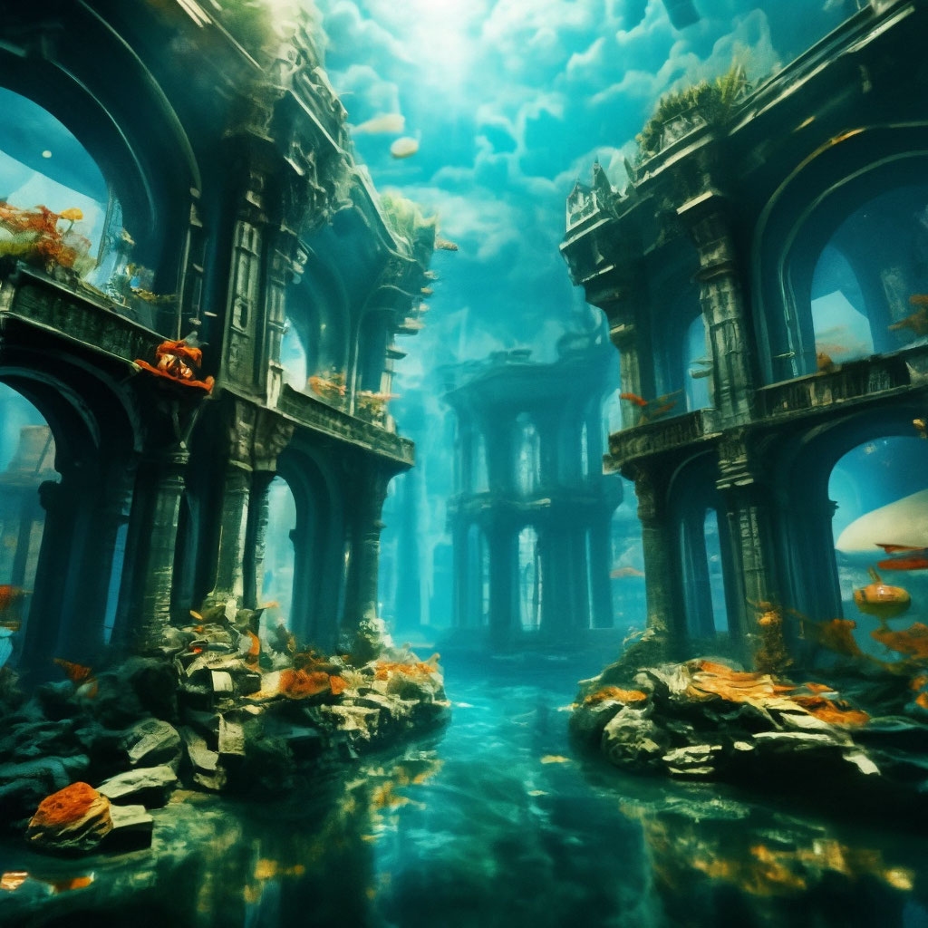 "Underwater city, beautiful, fantastic, aesthetically pleasing ...