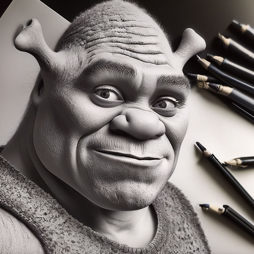 "Shrek died" — image created in Shedevrum