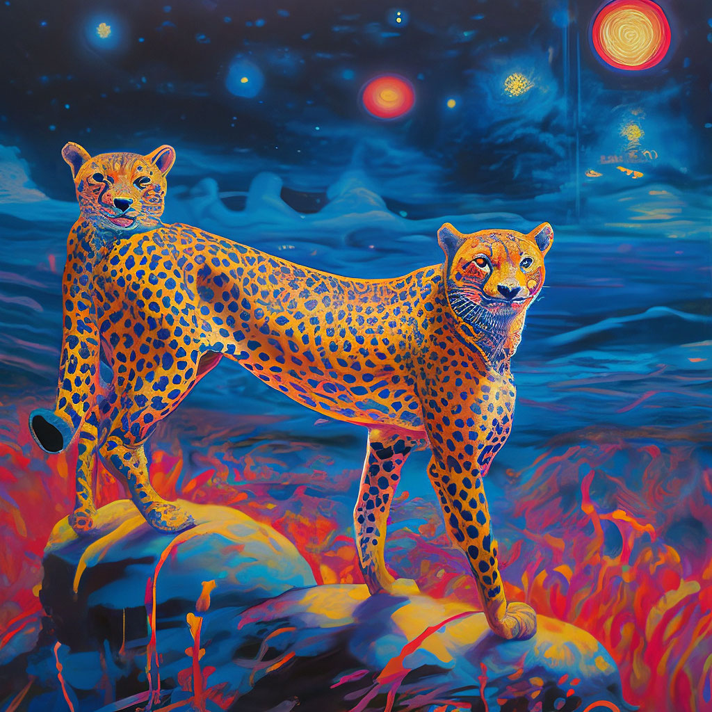 "Night cheetah" — image created in Shedevrum