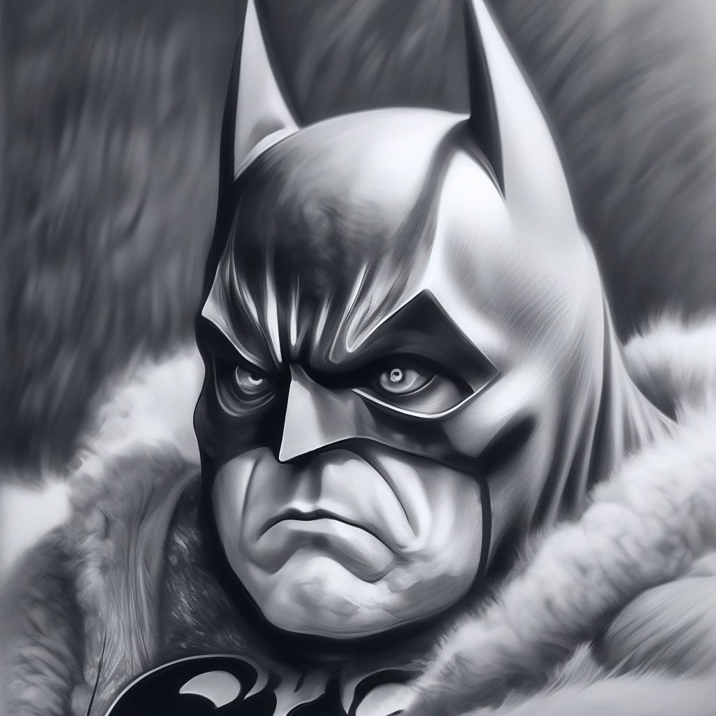 "Fluffy batman" — image created in Shedevrum