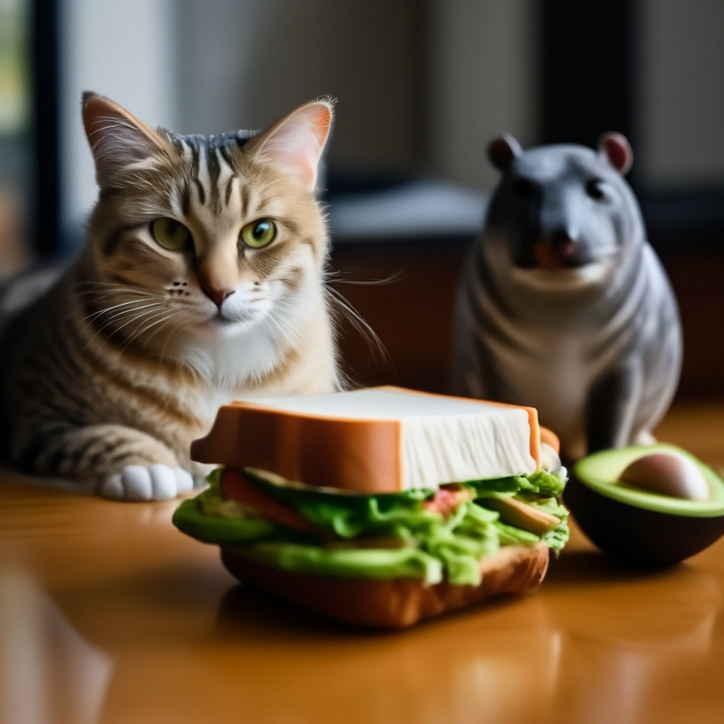 "Cat sandwich and avocado hippo" — image created in Shedevrum