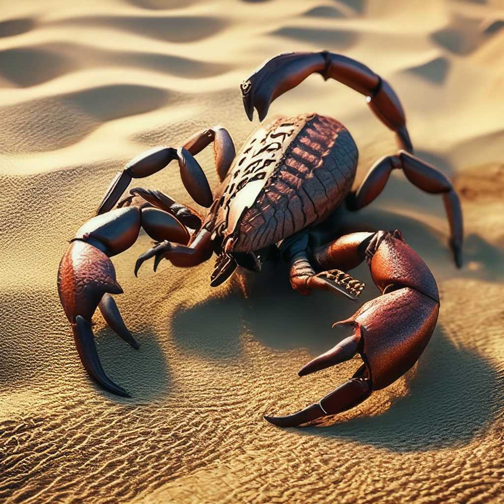 "Scorpio vengeful evil realistic photo natural on the sand" — image ...