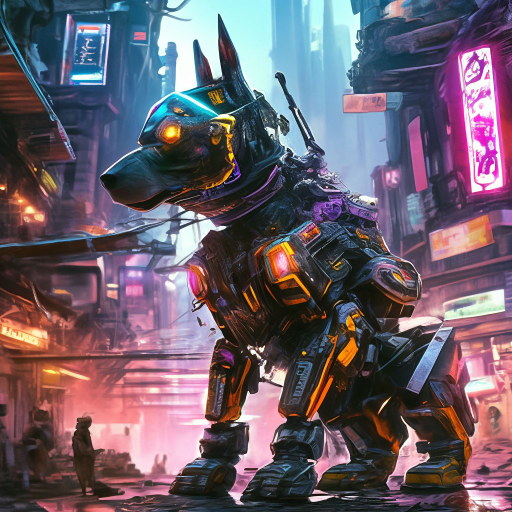 "View from space,radioactive,nuclear powered cyberdog-with turbines ...