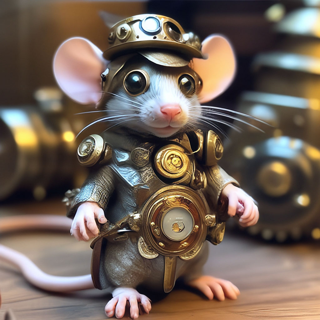 "Steampunk rat" — image created in Shedevrum