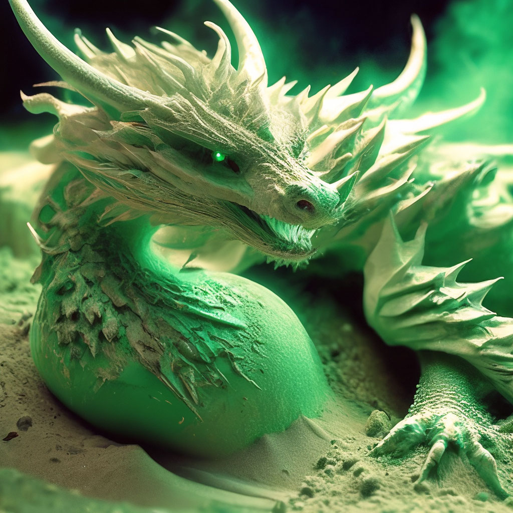"Green flour.dragon.fractal dust" — image created in Shedevrum