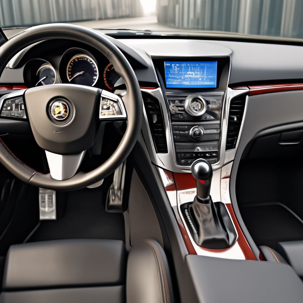 "Cadillac CTS-V? 2009, black color, interior view, realistic, 3/4, high ...