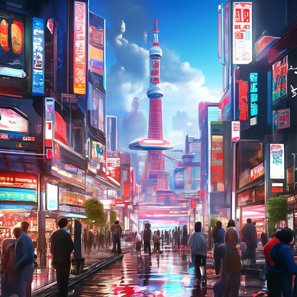 "Tokyo in the future" — image created in Shedevrum