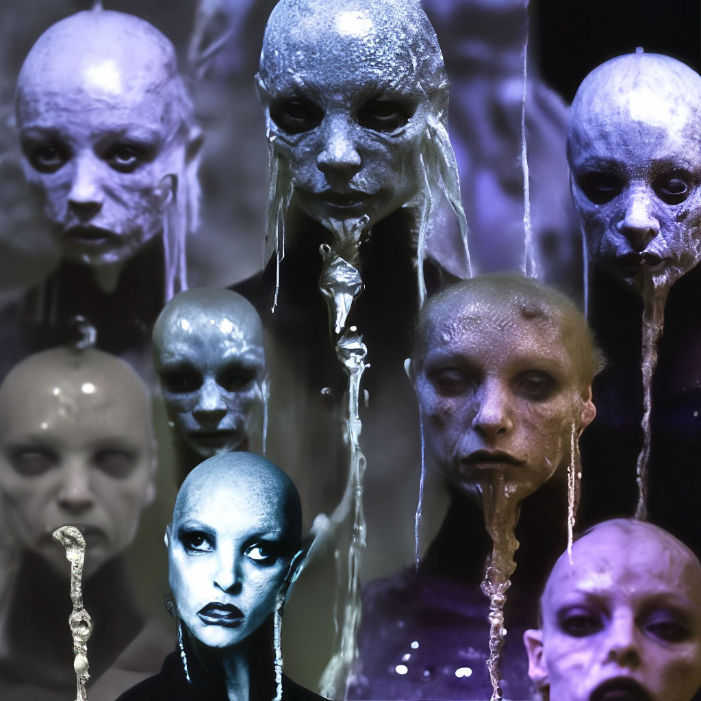 "Inhuman ritual, mutated female image, alien space gluccore, female ...