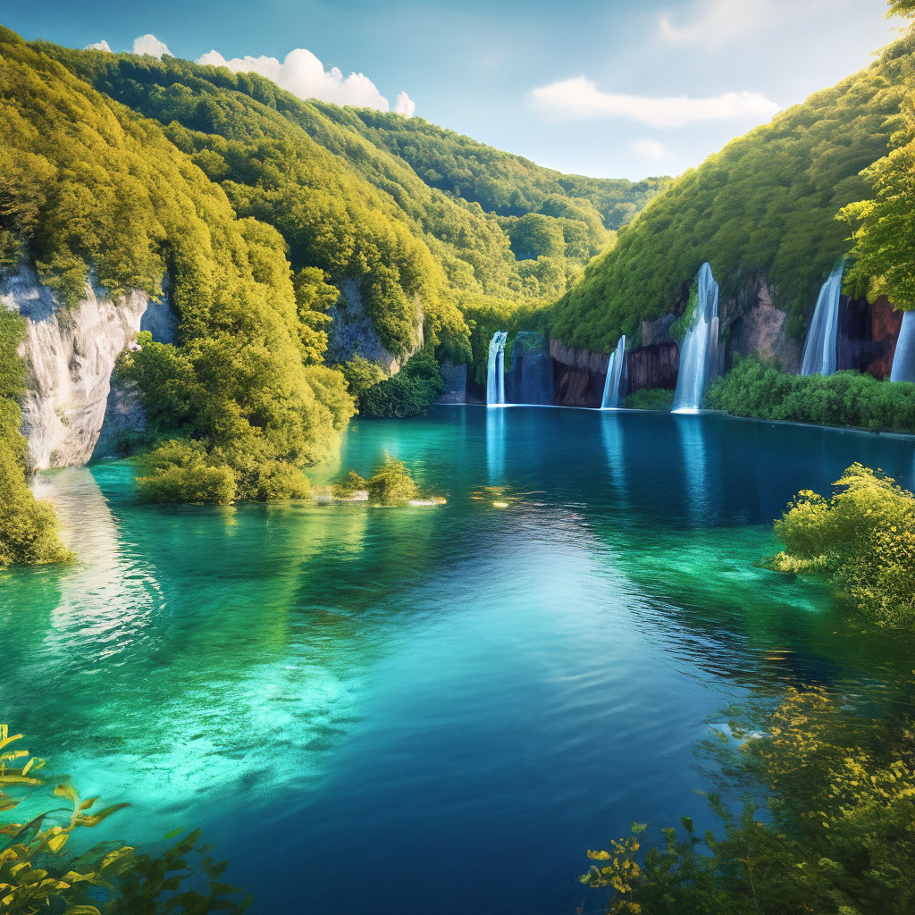 "Plitvice Lakes — Croatia's largest national park, photorealism, high ...