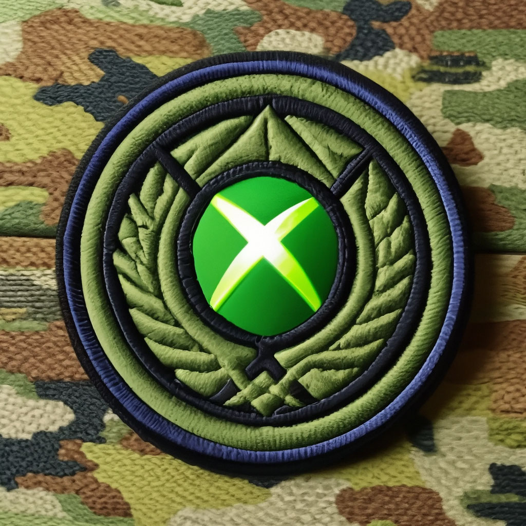 "Patch Xbox logo in a circle chevron in a tactical helmet embroidered ...