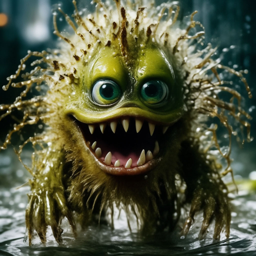 "The world's cutest snotty wet monster" — image created in Shedevrum