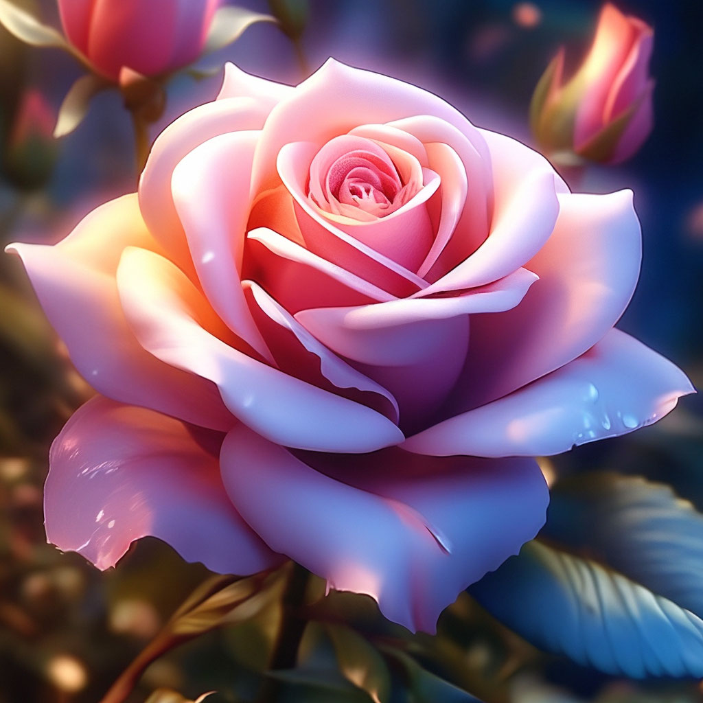 "Beautiful fantasy rose flower" — image created in Shedevrum