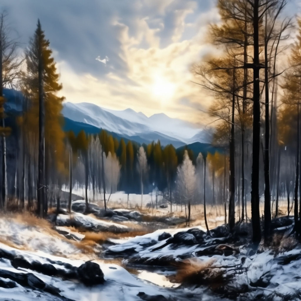 "Artfully beautiful landscape of the Altai territory snow-covered ...