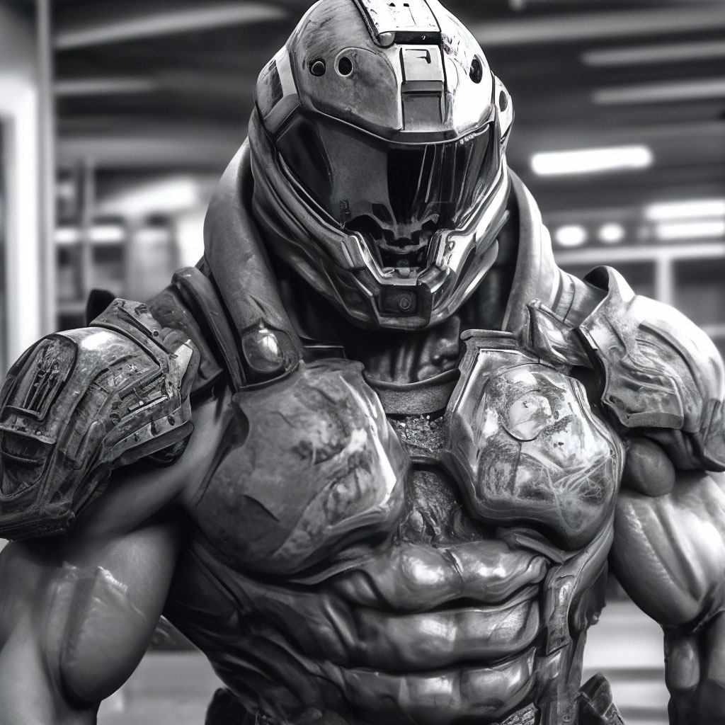 "Doomguy from Doom futurism Different styles of bodybuilding art ...