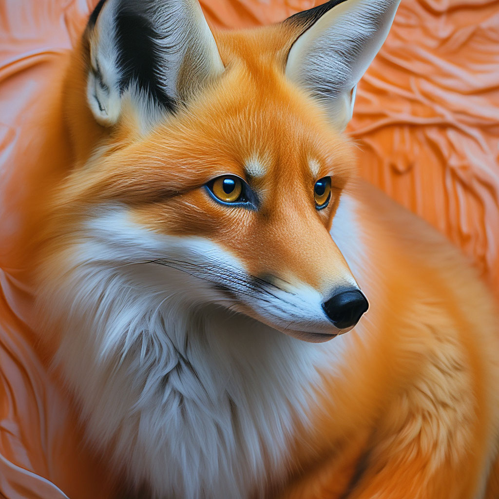 "Orange fox on an orange canvas, airbrushing" — image created in Shedevrum