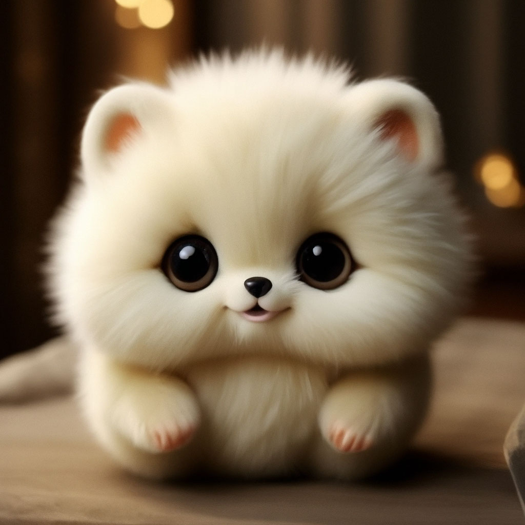 "Little cute fluffy dumpling alive" — image created in Shedevrum