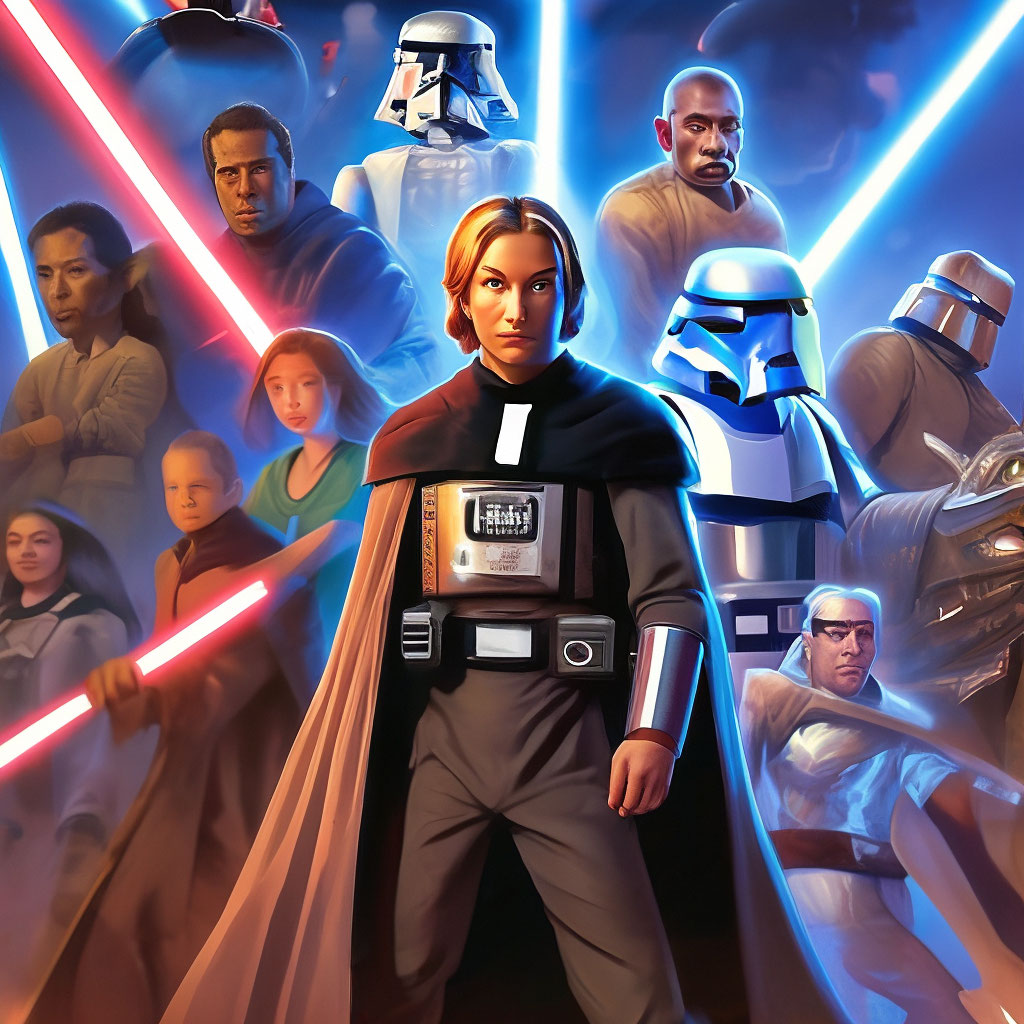 "Star wars, the battle of all cult characters, on a large scale, darth ...