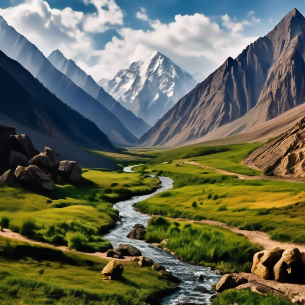 "Central Asia is beautiful" — image created in Shedevrum