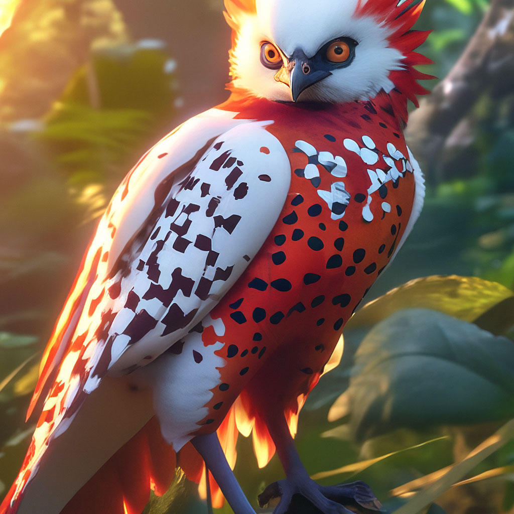 "A beautiful hybrid of a relief Hawk with a spotted lemur of scarlet ...