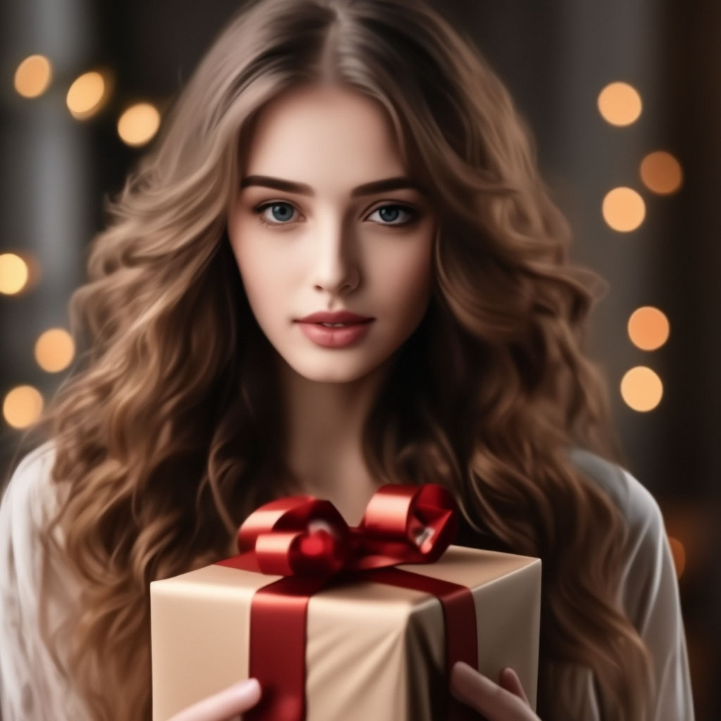 "The most beautiful girl accepts a gift, aesthetically pleasing ...