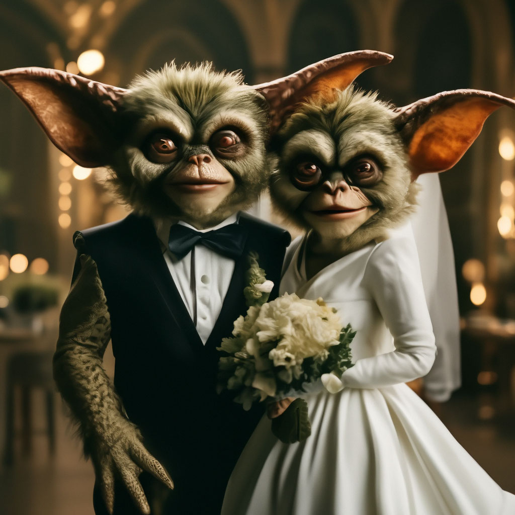 "Gremlins wedding" — image created in Shedevrum