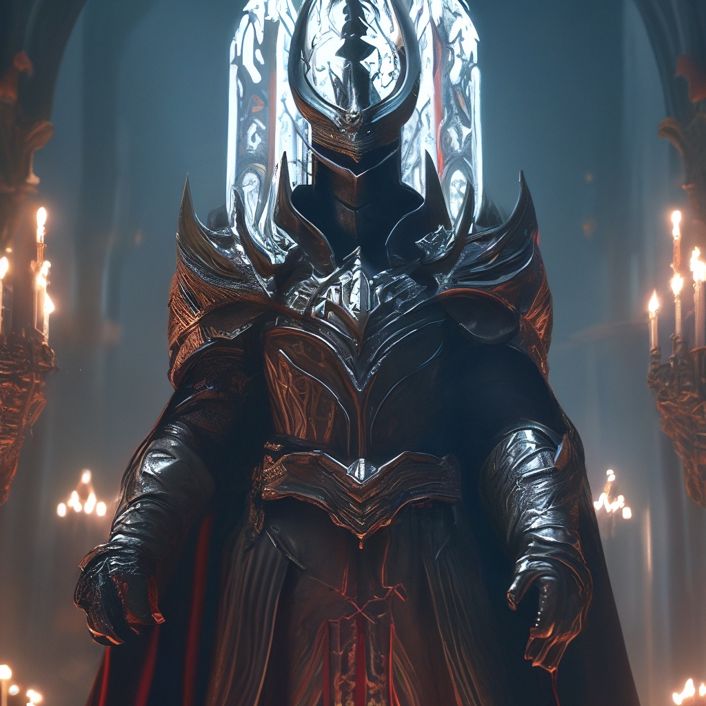 "Dark Lord, Gothic style, , 4k" — image created in Shedevrum
