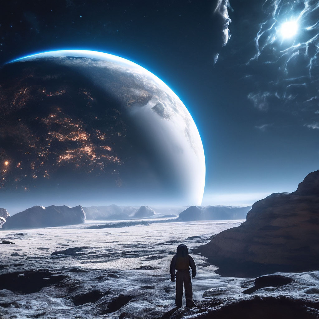 "Ultra-realistic, mesmerizing emptiness of space, distant planet ...