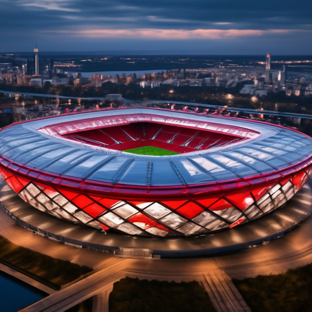 "Masterpiece, best quality, Spartak Football Stadium "Otkritie Arena ...