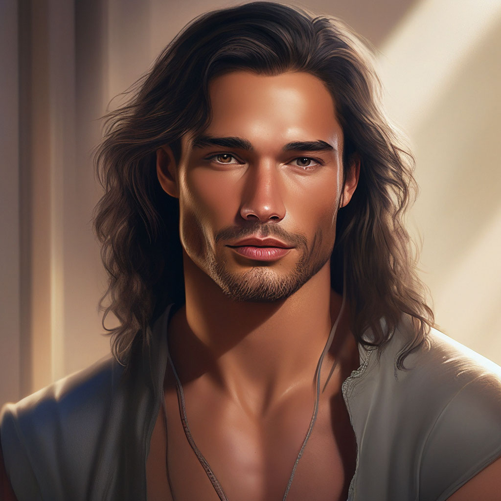 "Handsome half-breed guy" — image created in Shedevrum