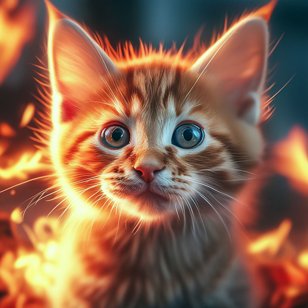 "Fiery kitten, aesthetically pleasing, beautiful, professional photo ...