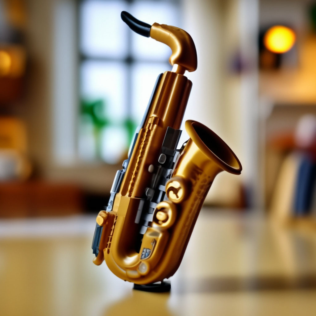 "Lego saxophone, lots of details, detailing, single-section lighting ...