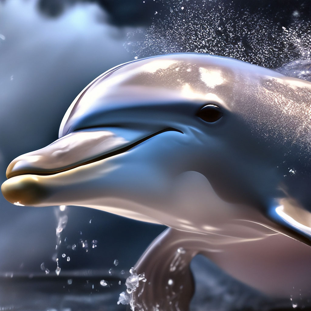 "Hyperrealism, Bottlenose dolphin consists of clouds, steam, smoke ...