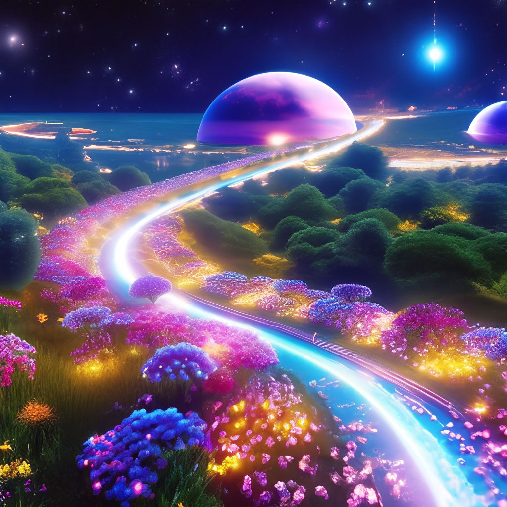 "The road to the future. 5D illusion.voluminous, fluffy 5D road in the ...