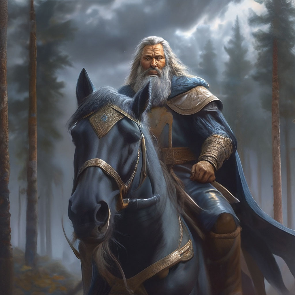 "🌷 Svyatogor ♥️ dark forest, ancient forest, and in the distance a hero ...