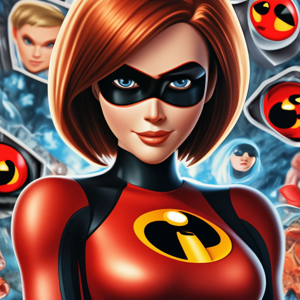 "Drawing clipart, sticker, Helen Parr clipart, bright colors, contrast ...