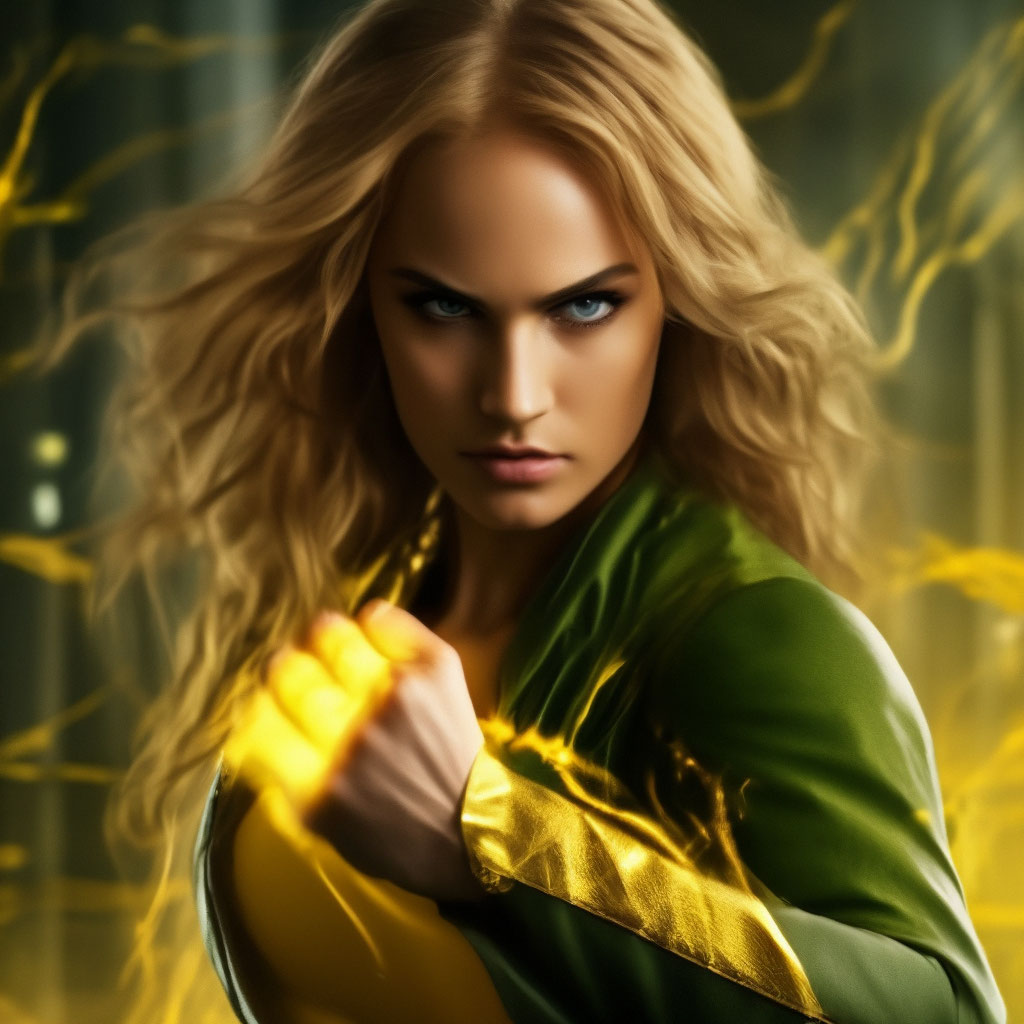 "[gender swap] danny rand, iron fist. glowing fist" — image created in ...